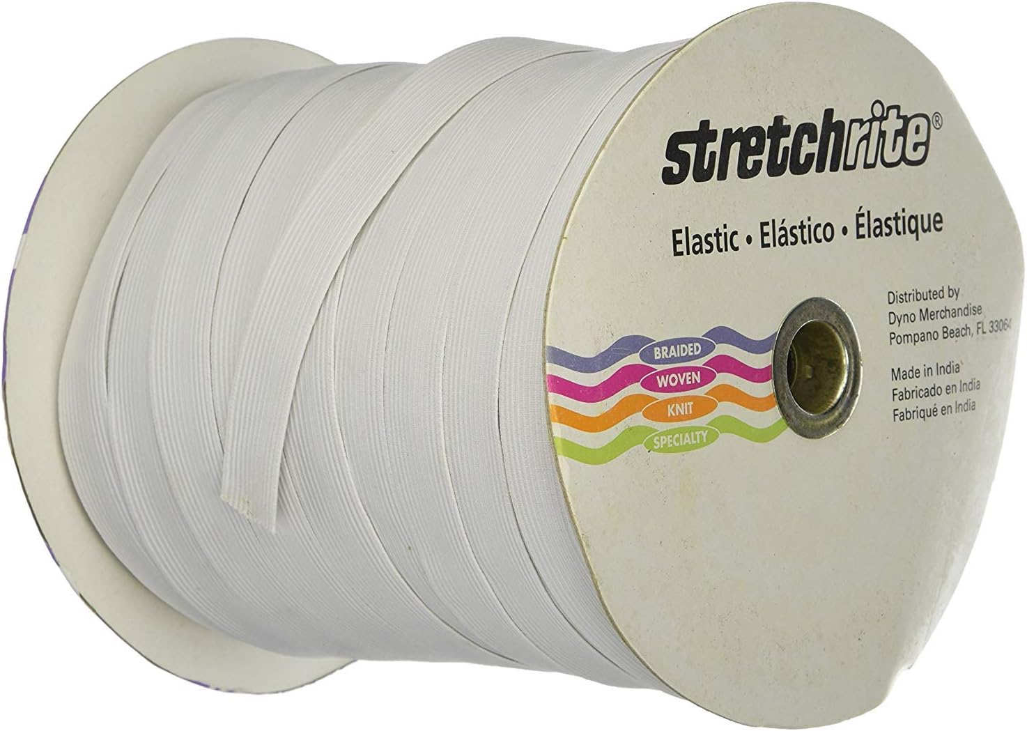 Amazon.com: Stretchrite Braided Elastic 1/2 inch Wide 50 Yards White SS12-W