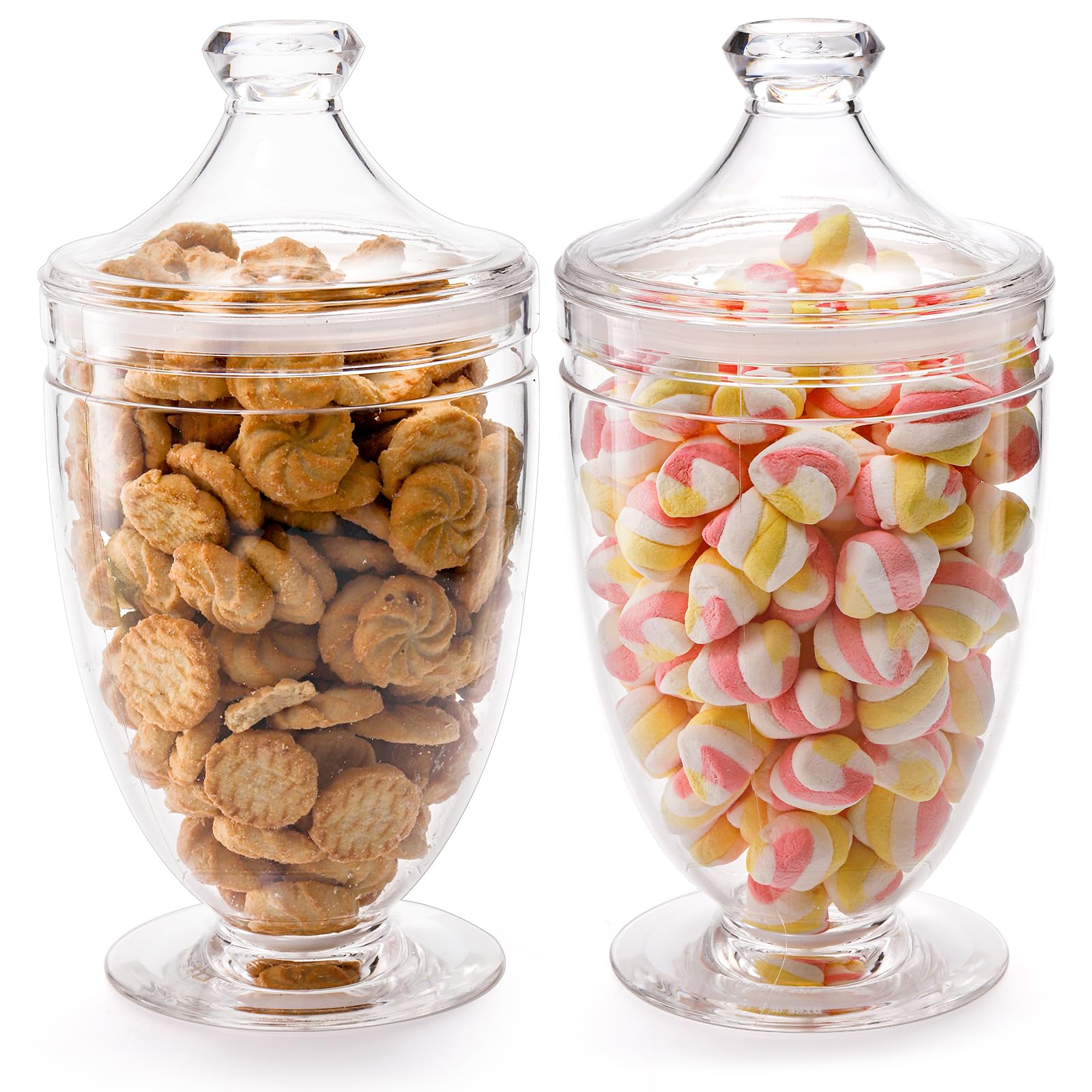 Hacaroa 2 Pack Acrylic Apothecary Jars with Airtight Lids, 46 Oz Clear ...