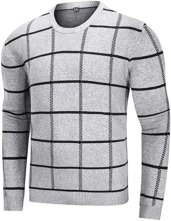 Suéter de algodón Gris Claro de otoño para Hombre, suéter de Punto ...