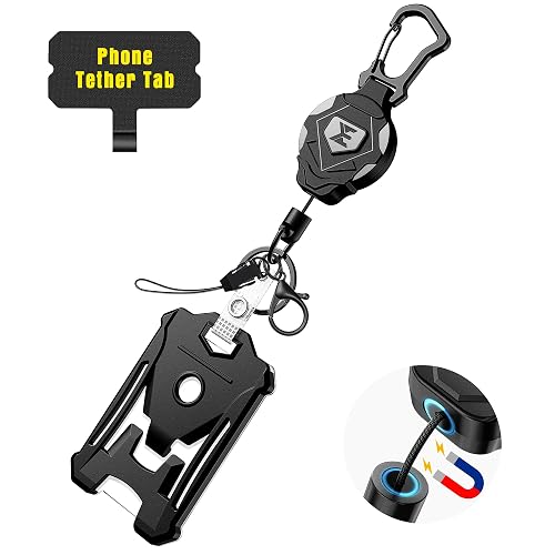ELV Heavy Duty Retractable Keychain with Magnetic Closure and Carabiner ...