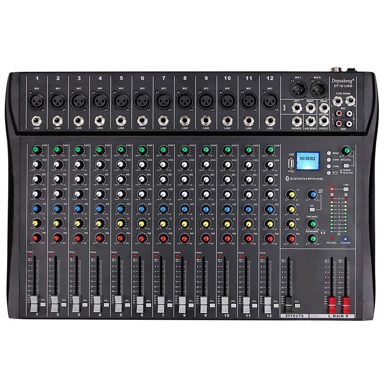 Mua DT12 Studio Audio Mixer 12-Channel DJ Sound Controller Interface w ...