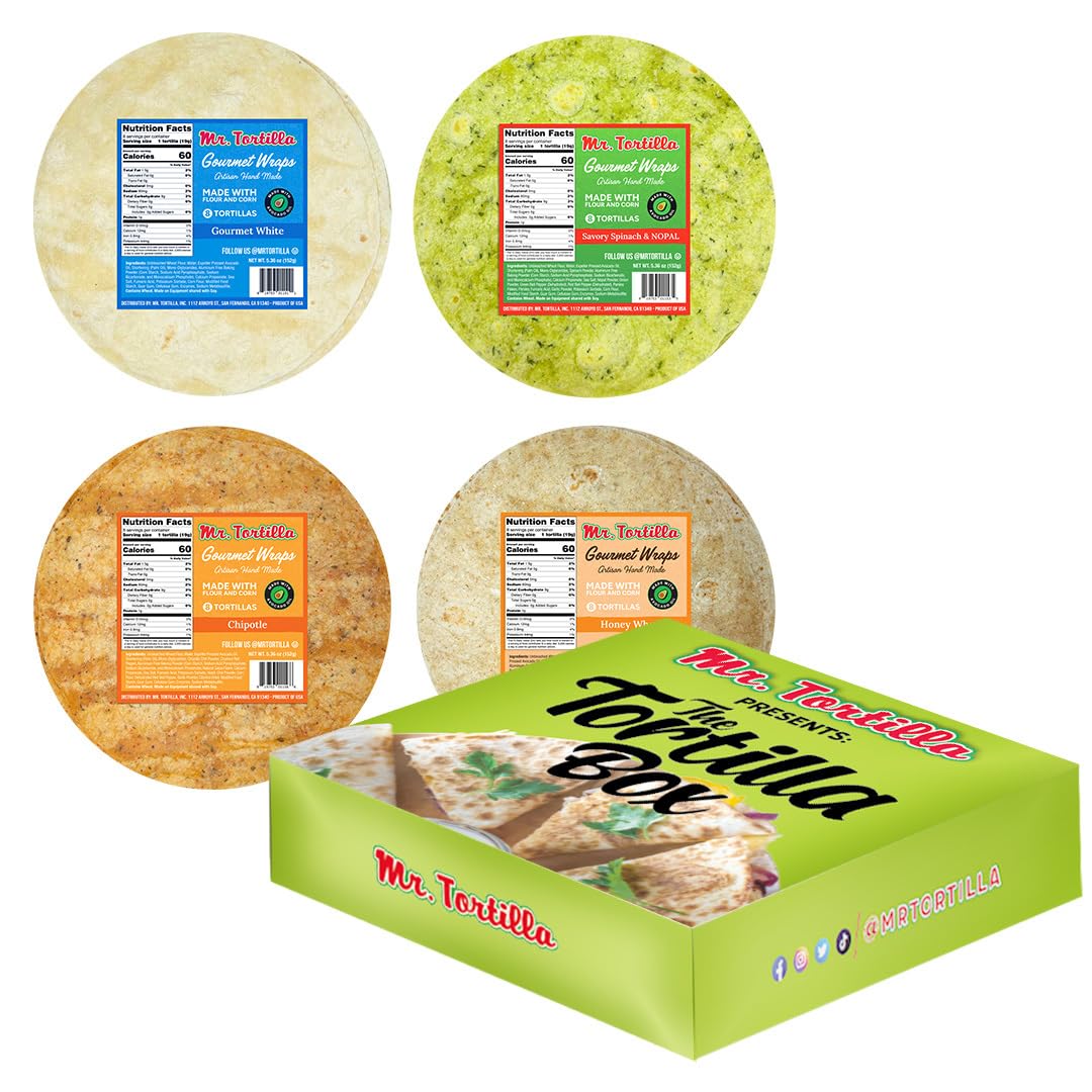 Mua Mr. Tortilla Gourmet Wraps Variety Pack - Artisan Flour Tortillas ...
