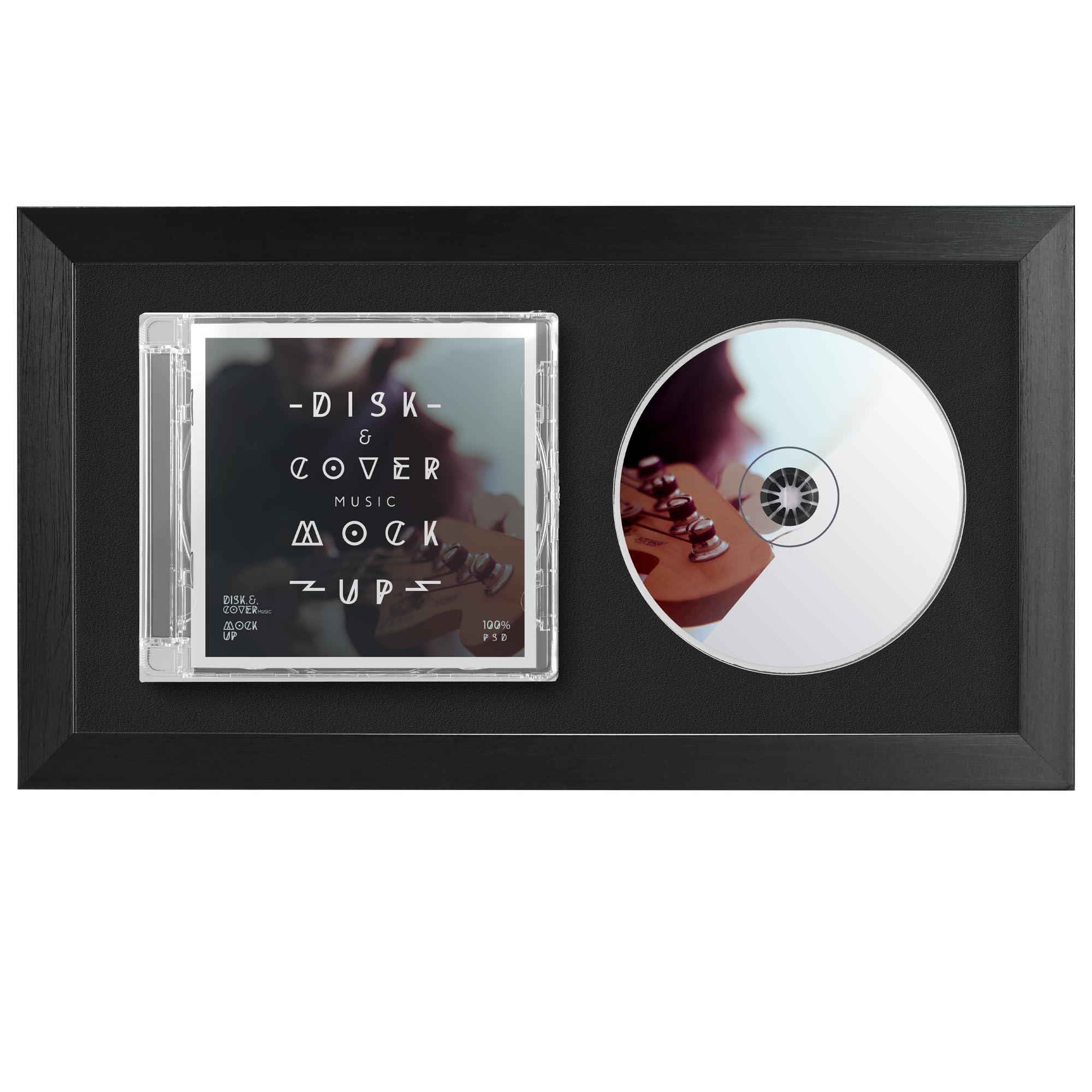 TAYRTVO CD Music Frame 8" x 14" with Black Matting Display Disc and CD ...