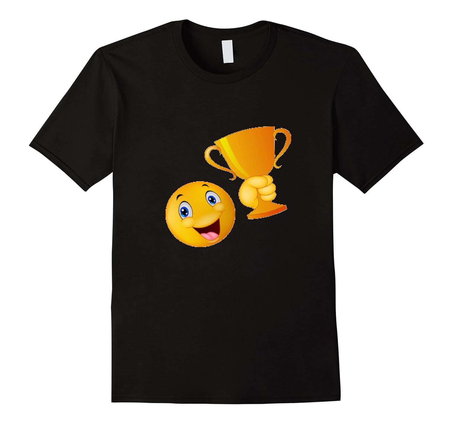 Smiley Emoticon With Trophy t-shirt Winner Champion Best-CL – Colamaga