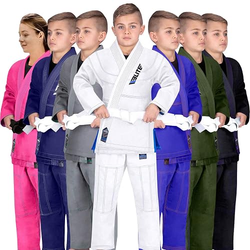 Elite Sports IBJJF Ultra Light BJJ Brazilian Jiu Jitsu Gi for Kids with ...