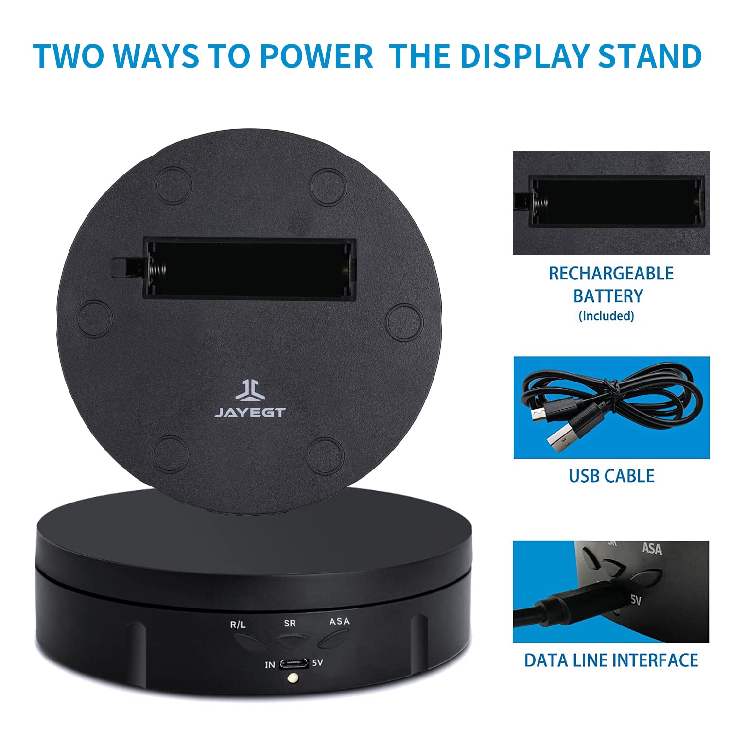 Mua JAYEGT Motorized Rotating Display Stand, 5.74inch /22lbs Load, 360 ...