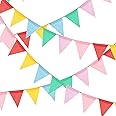Amazon.com: GCQQ Pennants Banner Flags Pastel, 24pcs Imitated Burlap ...