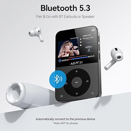 Mua AGPTEK 64GB MP3 Player with Bluetooth, 2.3'' Horizontal Screen ...