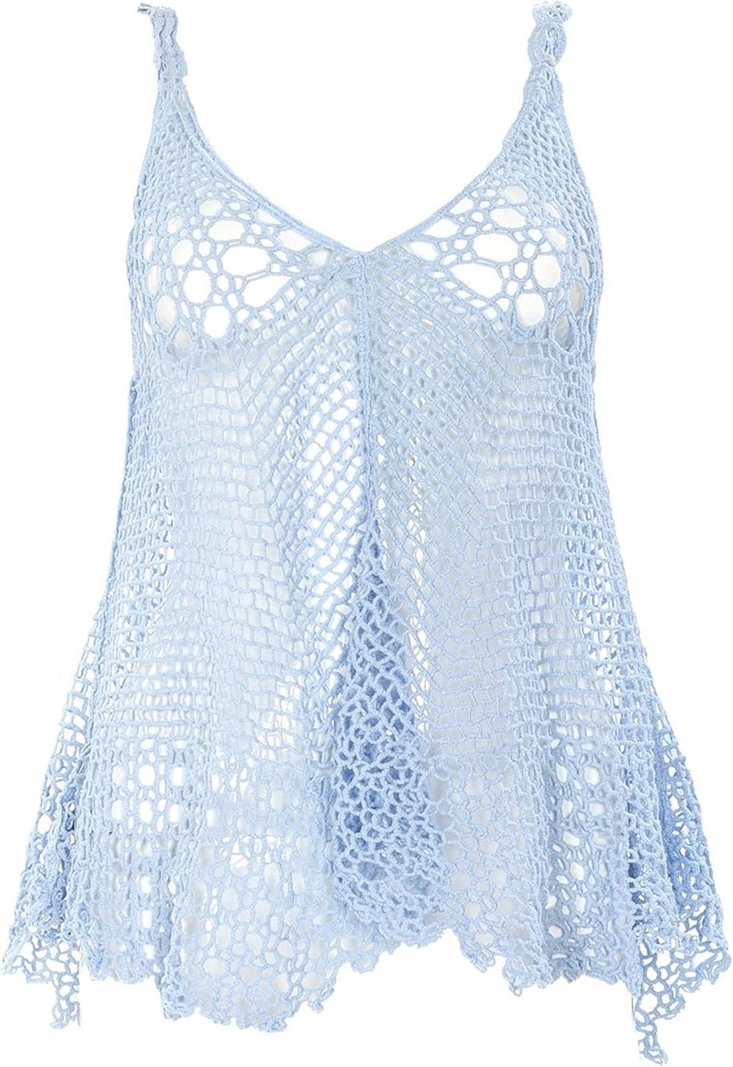 Cotton vintage lace vest top (Blue): Amazon.co.uk: Clothing