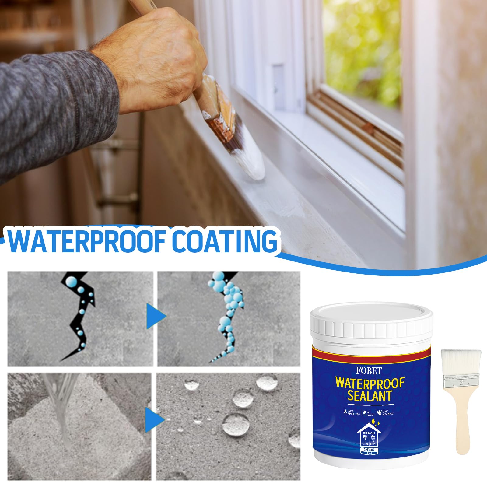 Mua FOBET Waterproof Flex Seal Liquid (1 kg,Full Tools,White),Liquid ...