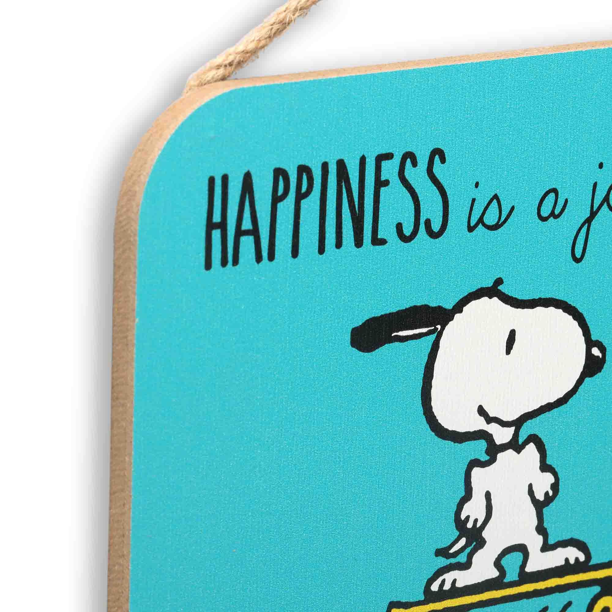 Peanuts Charlie Brown And Snoopy Happiness Is A Journey Hanging Wood ...