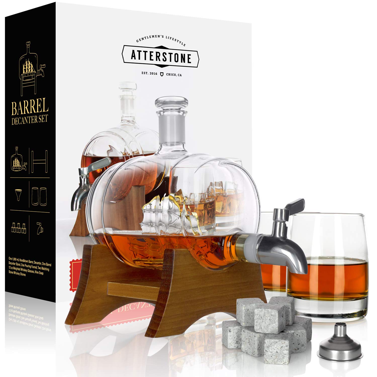 Mua Atterstone Barrel Whiskey Decanter Set. Bourbon, Scotch, Brandy ...
