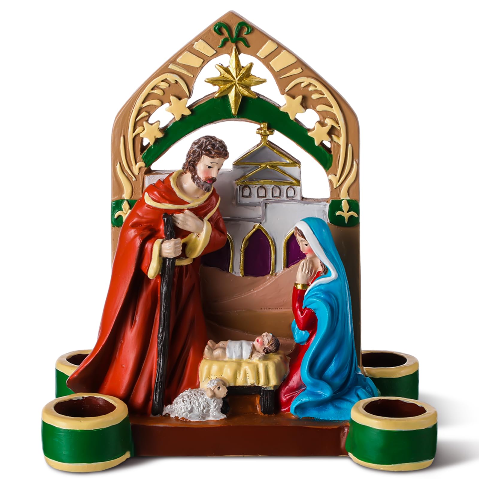 Nativity Advent Decorations Advent Candle Holder Nativity Advent ...