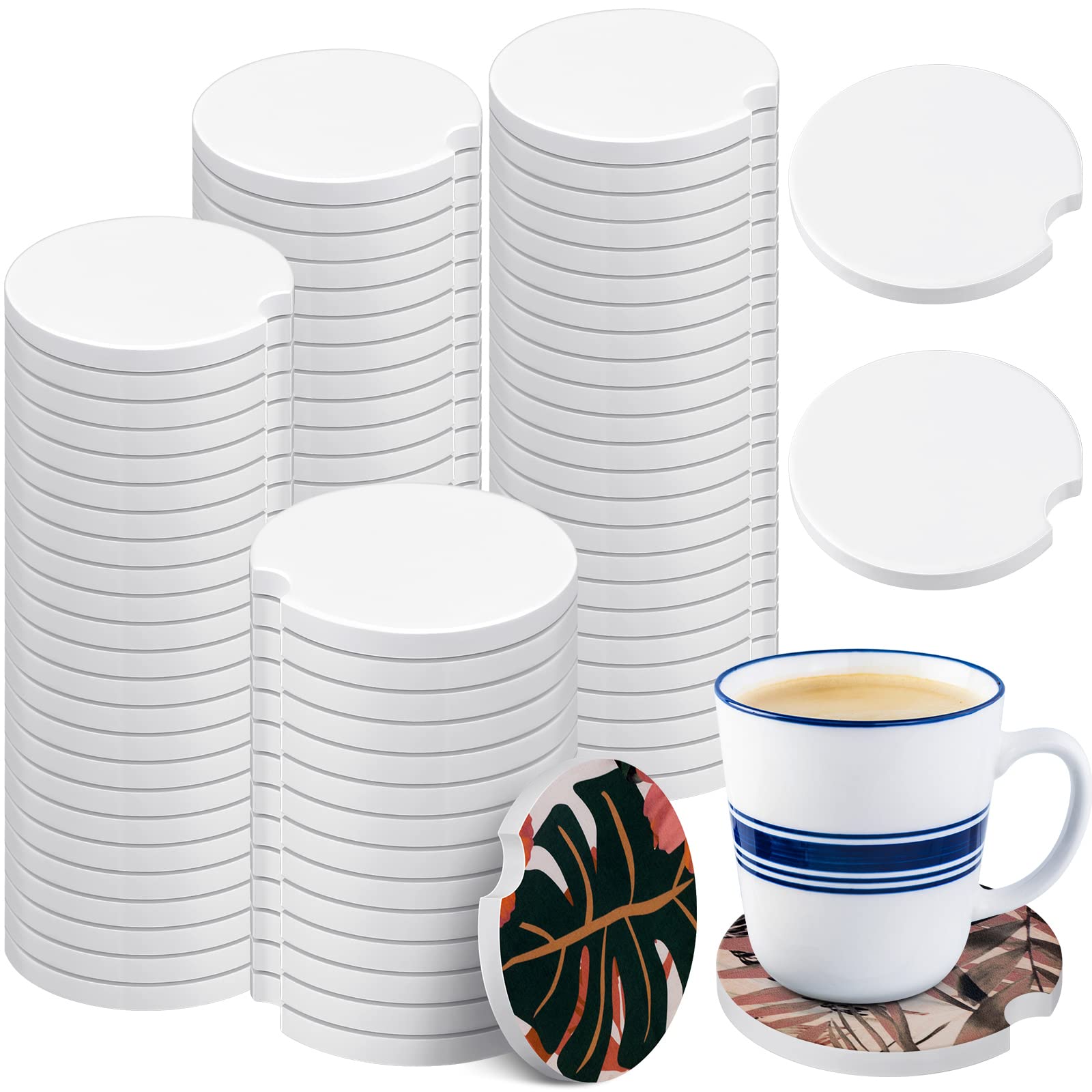 Ceramic Car Sublimation Blanks Cupholders Sandstone for Car Cup with ...