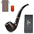 Amazon.com: Joyoldelf Tobacco Pipe, Handmade Ebony Smoking pipe for ...