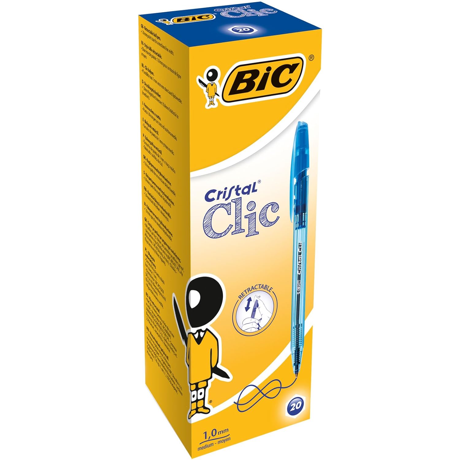 BiC Cristal Clic Blue Pack of 20: Amazon.in: Office Products