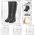 Amazon.com: Shoe Boxes Large Clear Stackable with Magnetic Door Storage ...