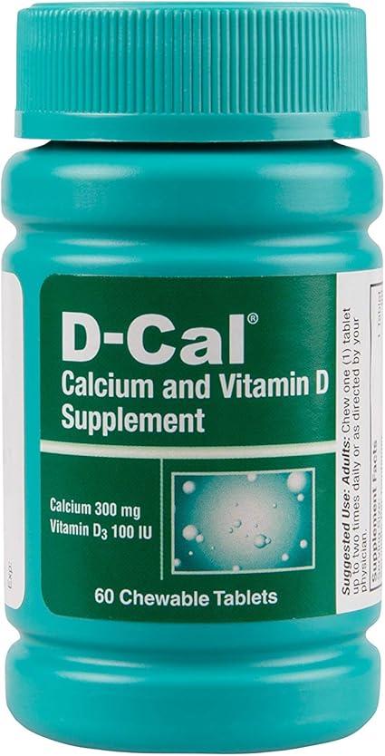 Amazon.com: D-Cal® Adult 300 Calcium and Vitamin D Dietary Supplement ...