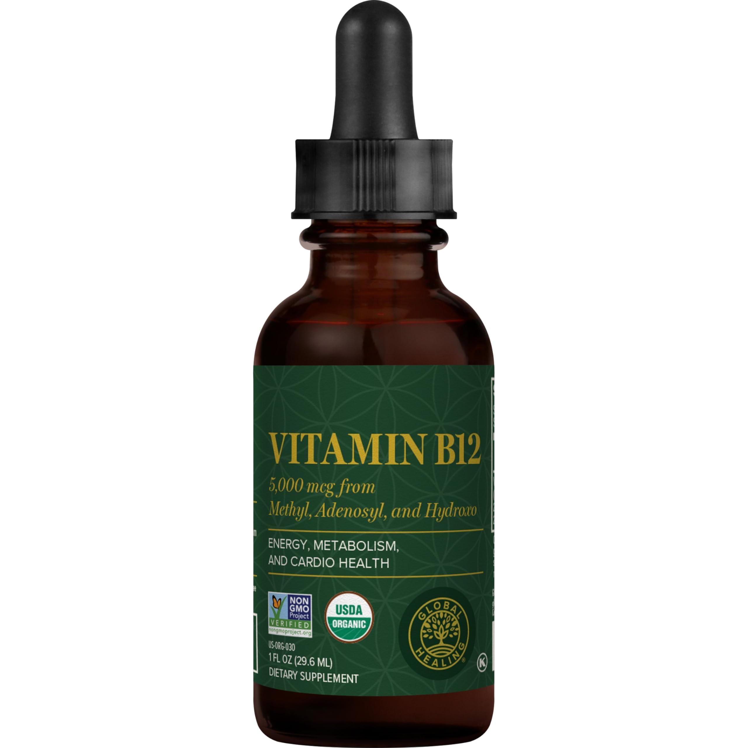 Global Healing Center - Vitamin B12 Sublingual 5000 MCG Organic Liquid ...