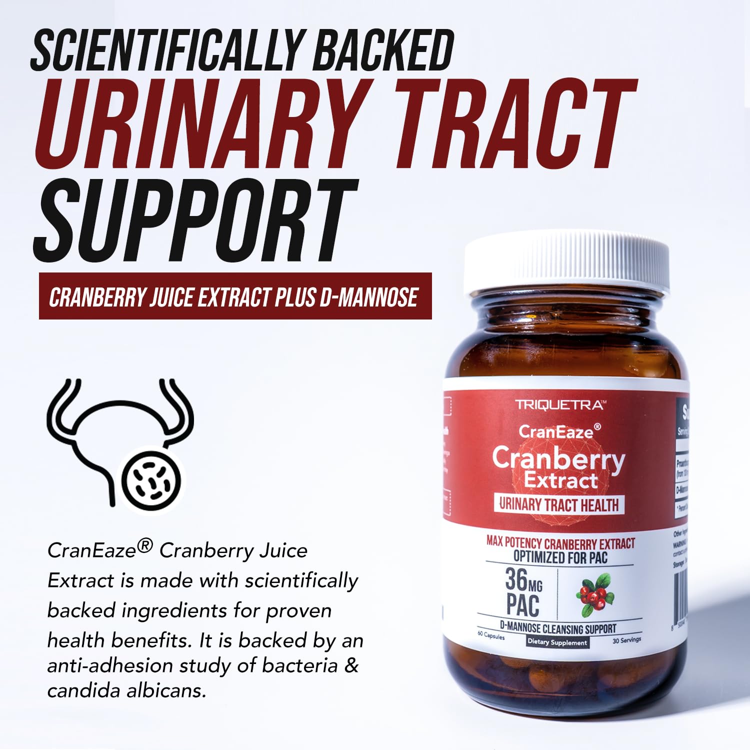 Mua CranEaze®: Cranberry Juice Extract Plus D-Mannose – 36 mg PAC, 100% ...