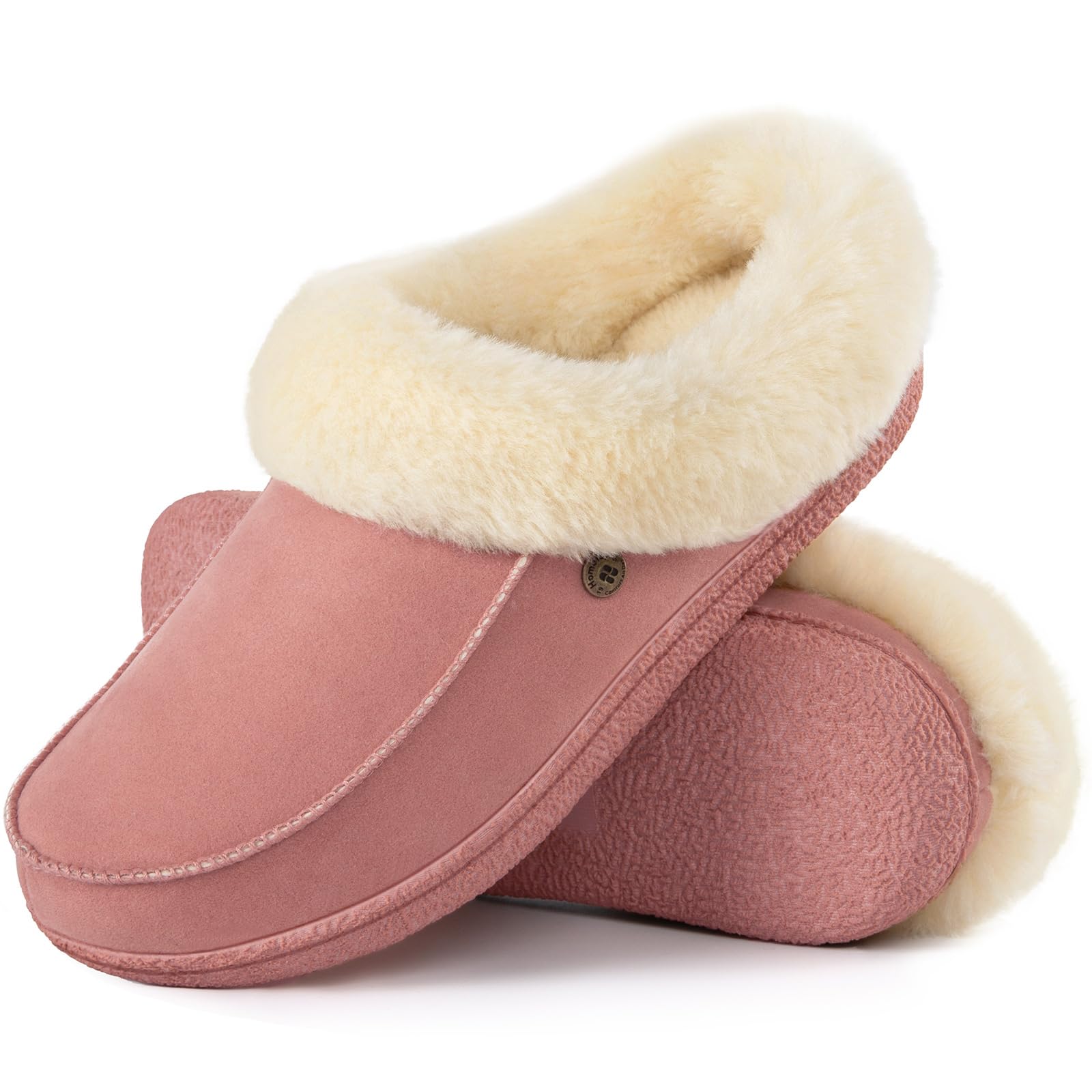 HomeTop Women's Moccasin Slip-on Slippers Soft Microsuede Clog Comfy Non-slip Memory Foam Indoor ...