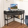 Amazon.com: IFANNY Corner Desk with Power Outlet, 90 Degrees Triangle ...