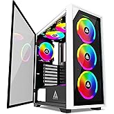 Amazon.com: Apevia Aura-S-BK Mid Tower Gaming Case with 2 x Full-Size ...