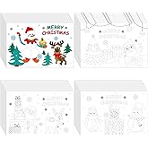 Amazon.com : Whaline 48 Pack Blank Christmas Color Your Own Postcards ...