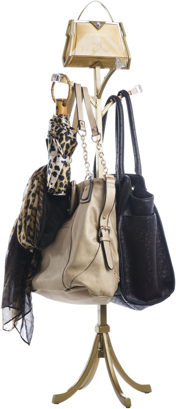 Pursenal Butler Crystal Gold Purse Stand - Iron Handbag Hanger Rack And ...