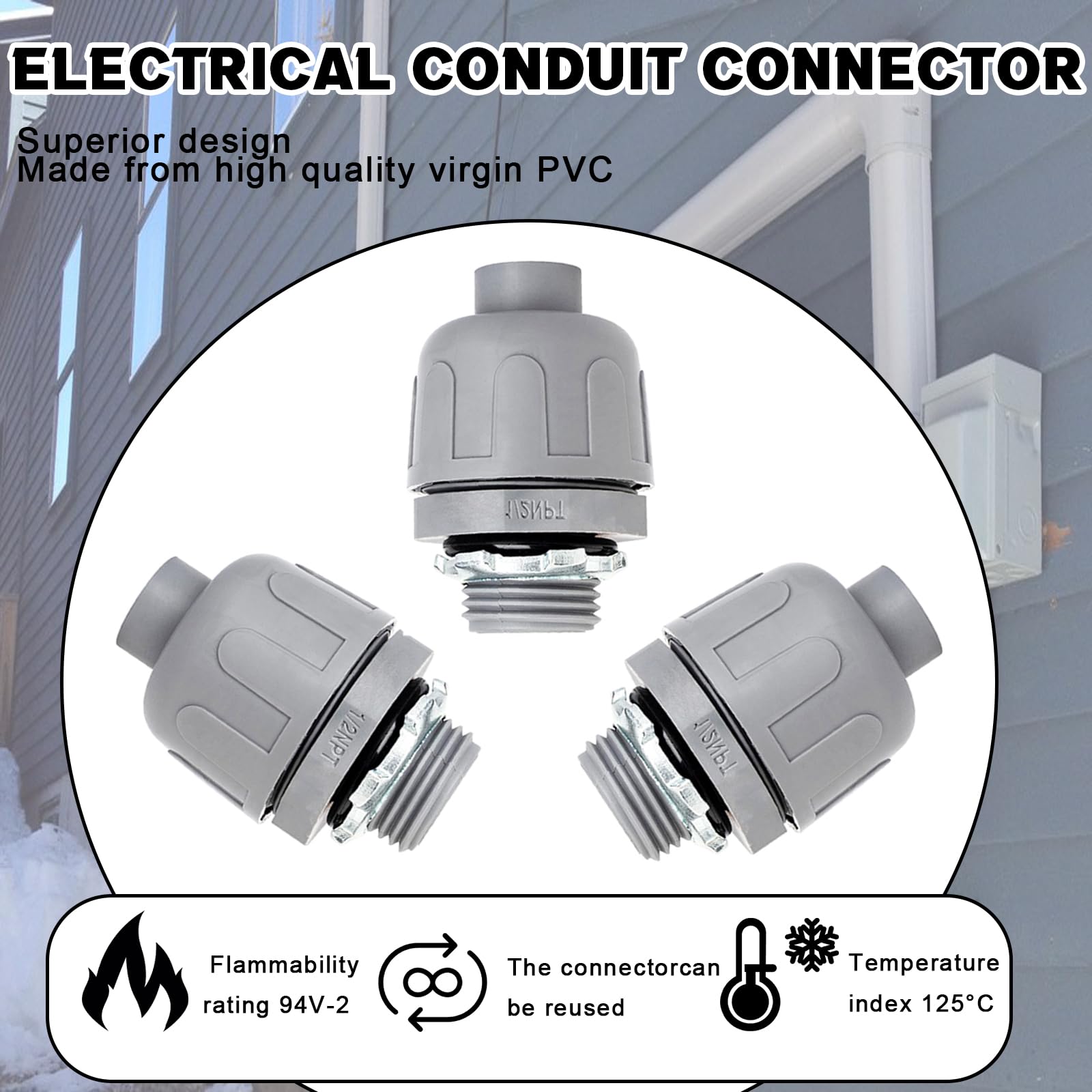 Mua 1/2 inch Liquid Tight Connector PVC Flexible Conduit Connector ...