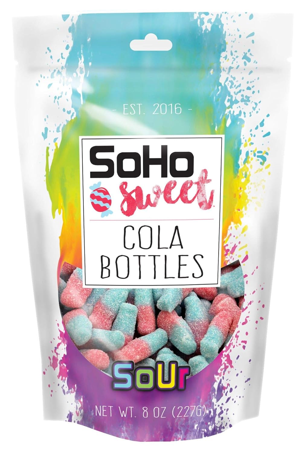 Amazon.com : SoHo Sweet Sour Cola Bottles Bag - 8 Oz, Chewy Sour Candy ...
