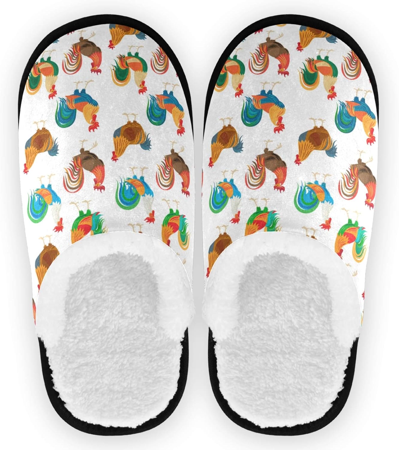 visesunny Roosters Animal Cartoon Character Slippers for Women Mens ...