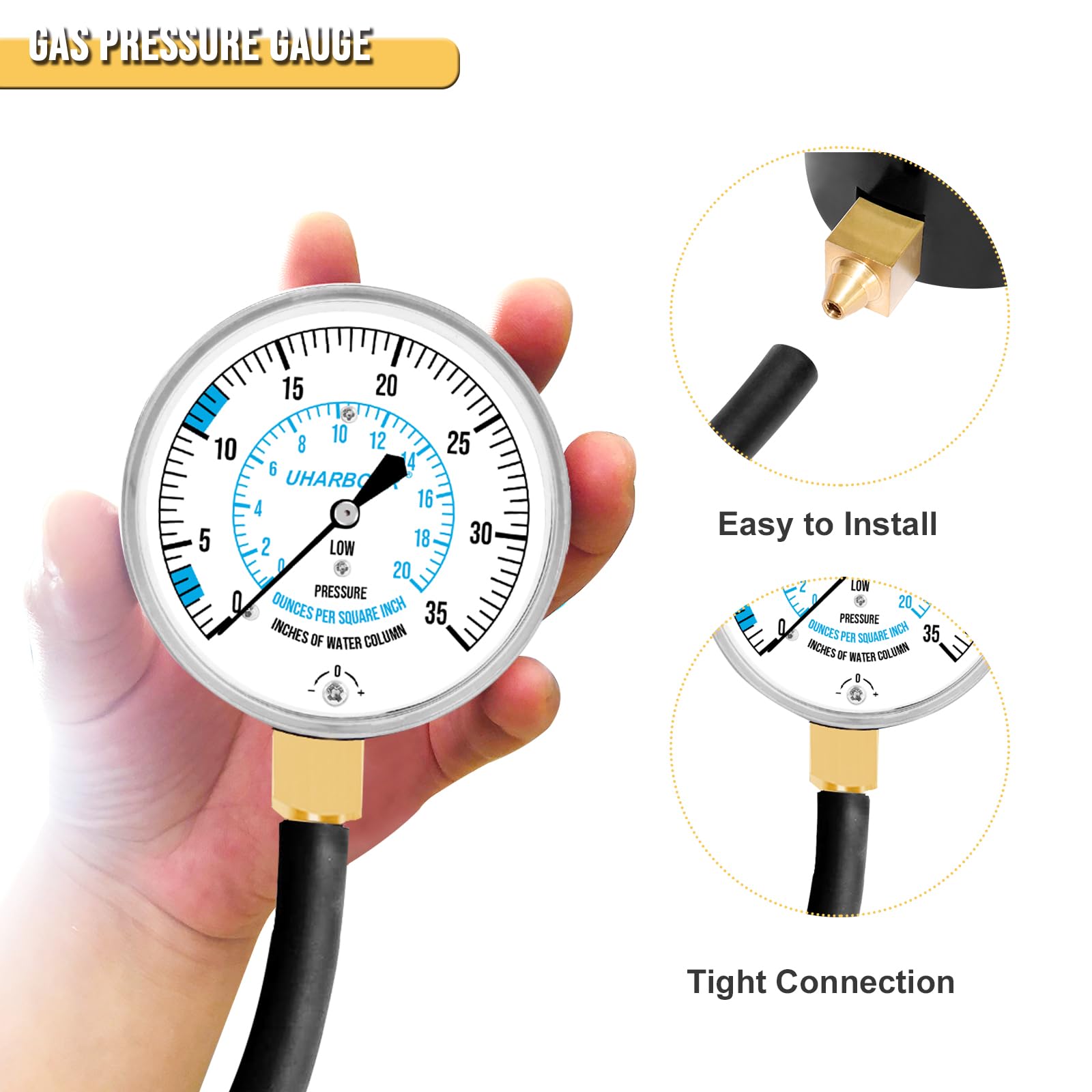 Mua UHARBOUR Manometer Gas Pressure Tester, Manometer LP Gas Pressure ...