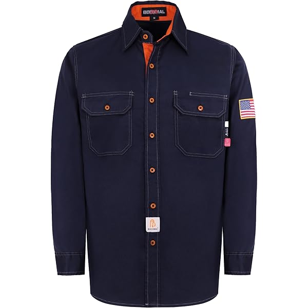 FR Welding Shirt Flame Resistant BOCOMAL FR Hooded Shirts Button Down ...
