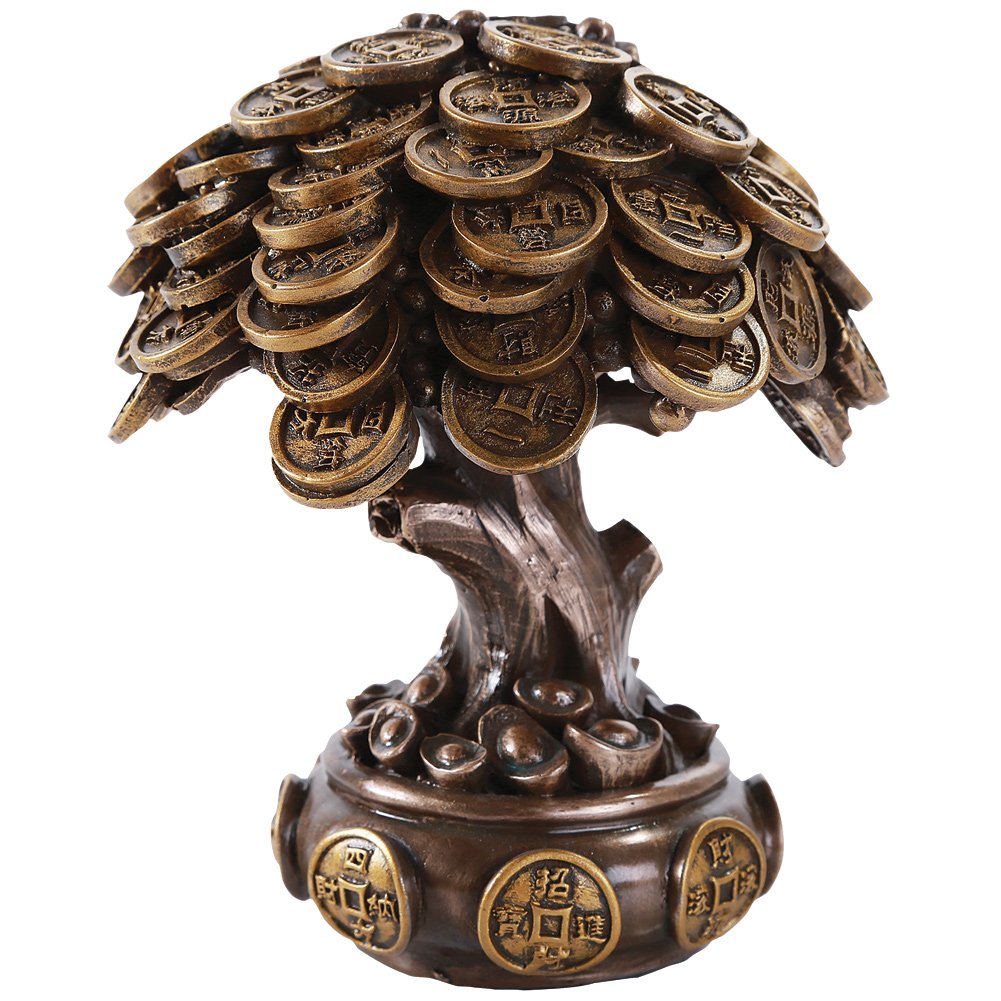 Pacific Giftware Feng Shui Bronze Golden Money Coin Prosperity Tree ...