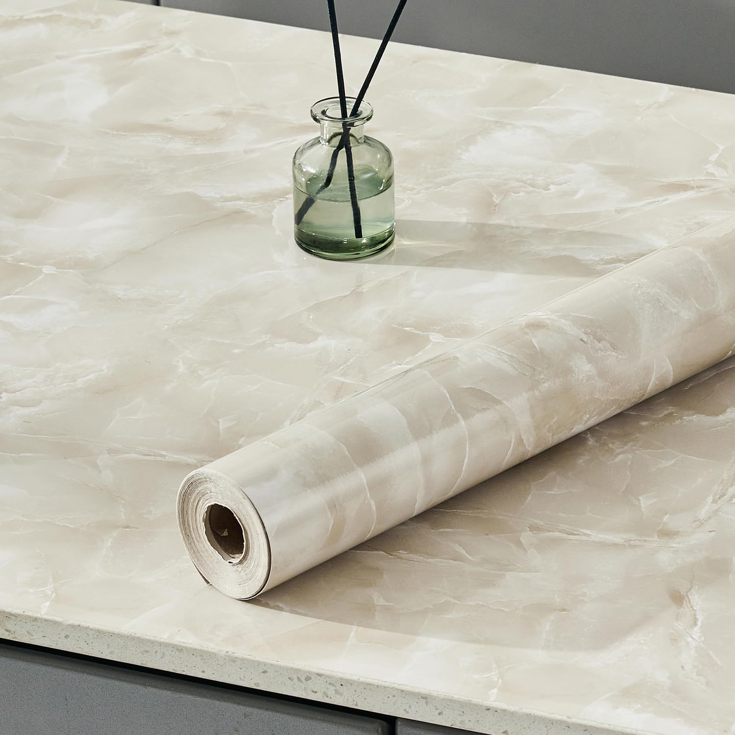 LONGYONG Marble Contact Paper Peel and Stick Wallpaper for Bedroom ...