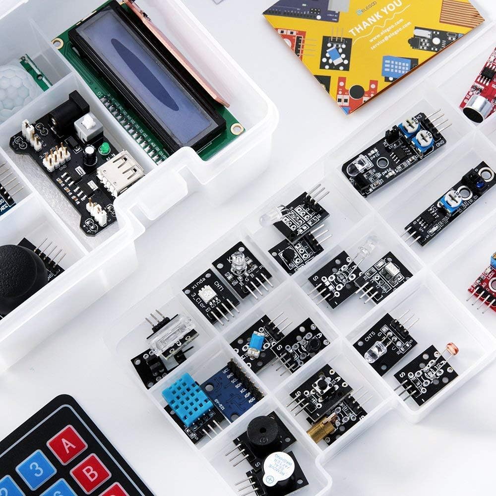 ELEGOO Upgraded 37 in 1 Sensor Modules Kit with Tutorial Compatible ...