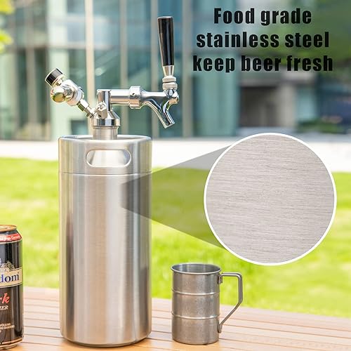 Beer Stainless Steel Home Kit TMCRAFT 170oz Mini Keg Growler,