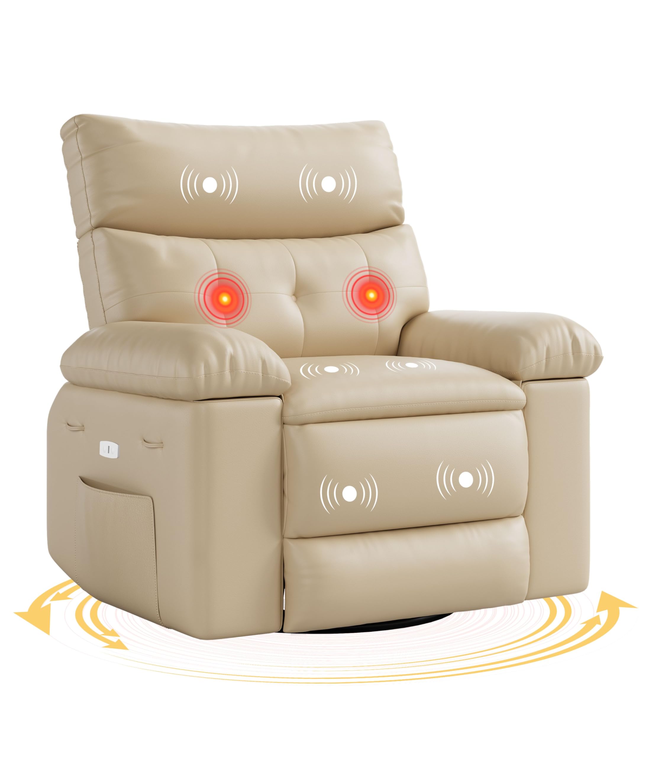 GarveeHome Electric Recliner Chair - 360° Rocker Swivel Recliner with ...