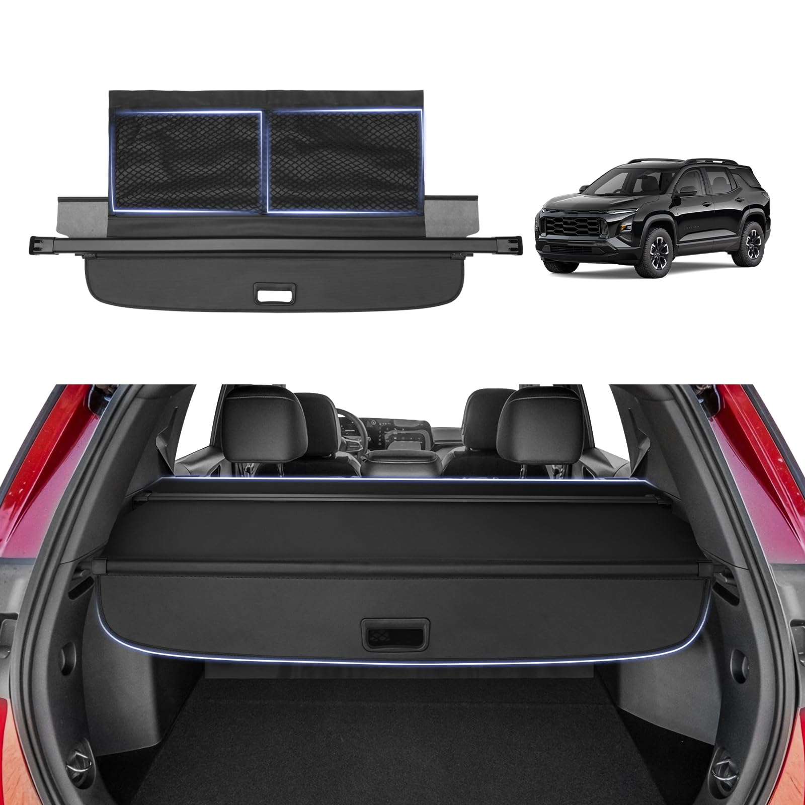 Cargo Cover for Chevy Equinox 2025 2026 GMC Terrain with Extra Storage ...