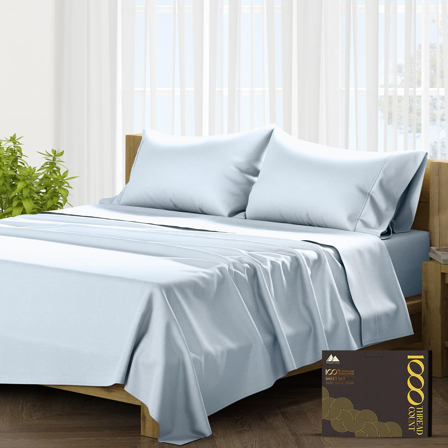 MAYFAIR LINEN 100% Pure Egyptian Cotton California King Size Bed Sheets ...