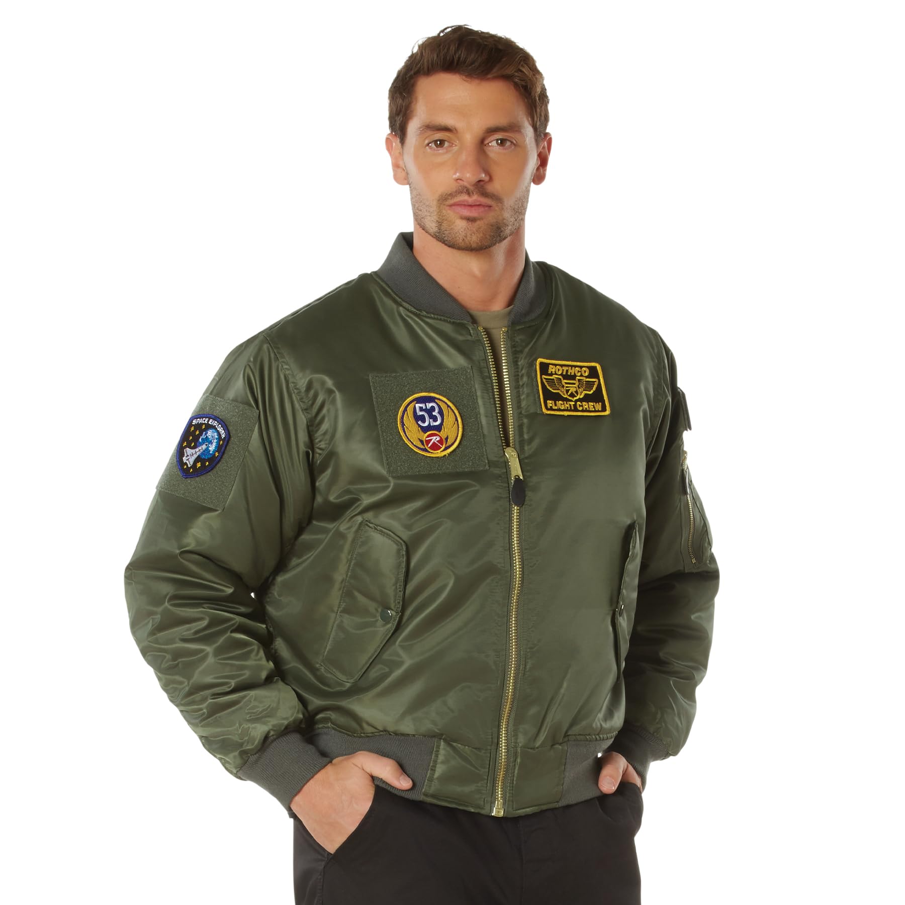 Mua Flight Jacket with Patches - Classic Cold Weather Bomber Jacket ...