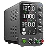 Jesverty DC Power Supply Variable, 0-120V 0-3A Switching Bench Power ...