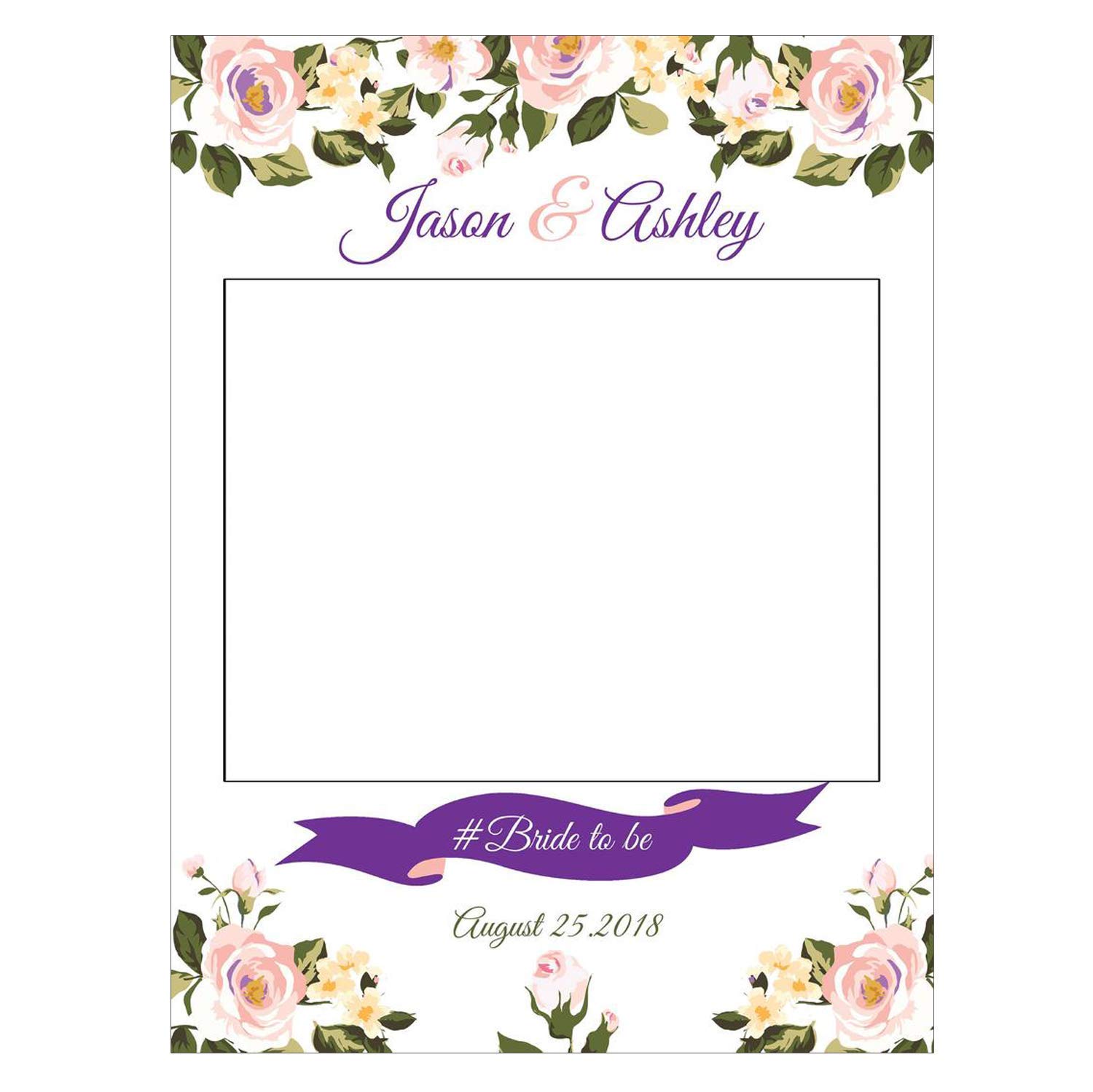 Amazon.com: Custom Roses Wedding Photo Booth Frame, Personalized ...