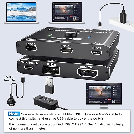 Mua USB C KVM Switch 4K@60Hz,MLEEDA USB C Switch for 2 Computers Share ...