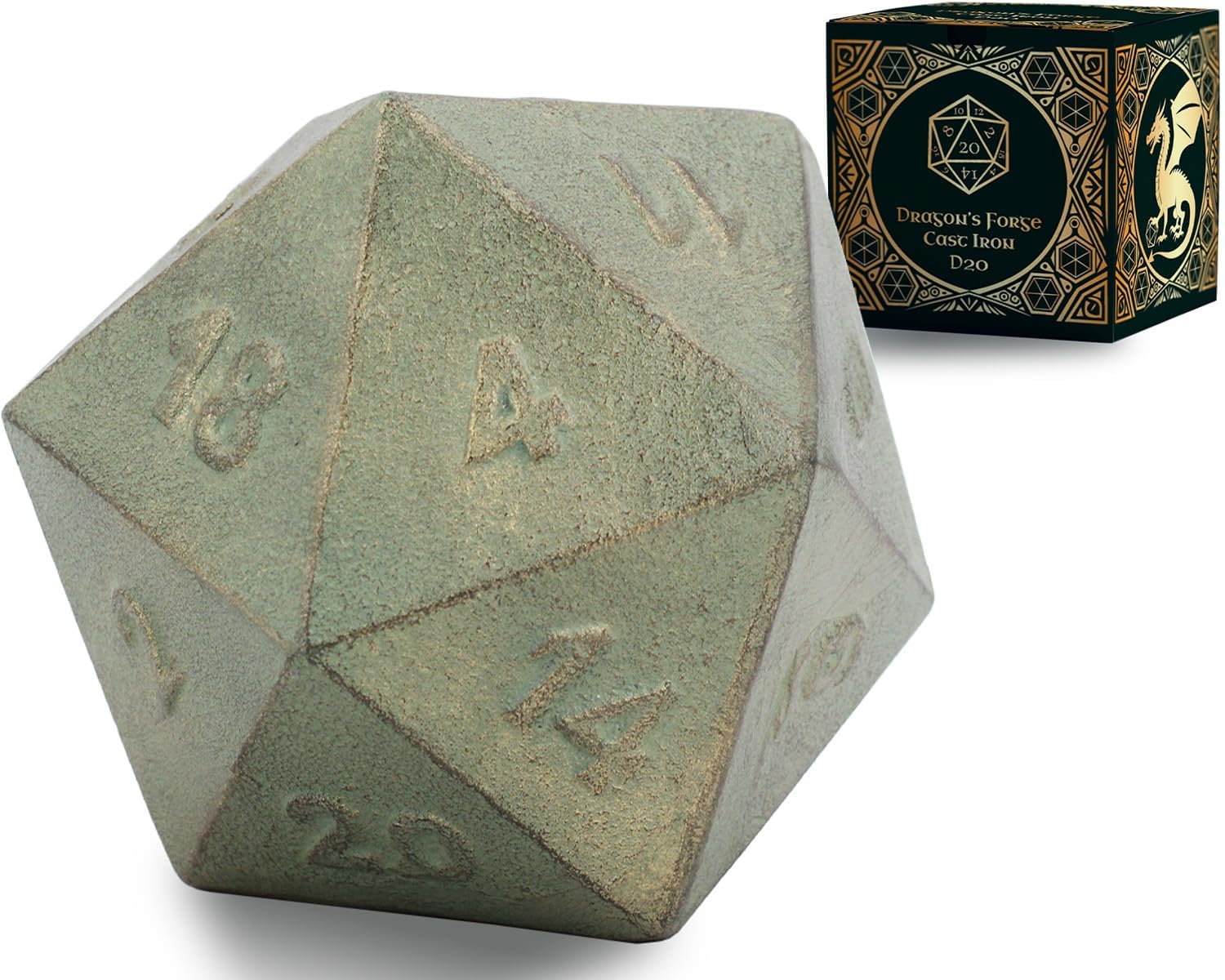 Cast Iron D20 Dice - Large, Heavy Metal 20-Sided Die for DND, RPG ...