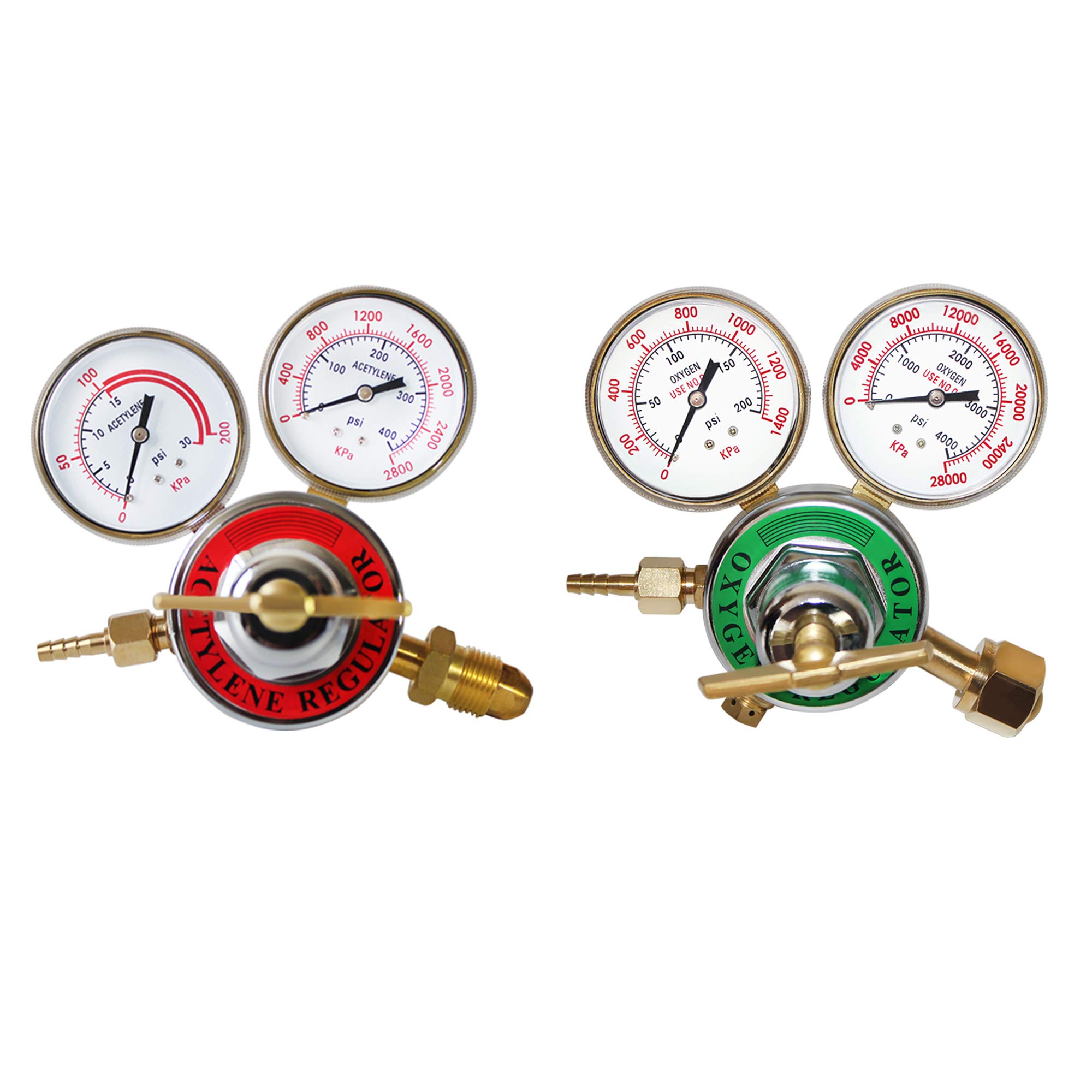 KLLsmDesign 2 Piece Dual Welding Gas Gauges Oxygen (CGA-540) and ...