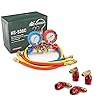 AC Gauge Set with 3FT Hoses,R410A Adapter 4-Pack Set for R134A, R22 ...