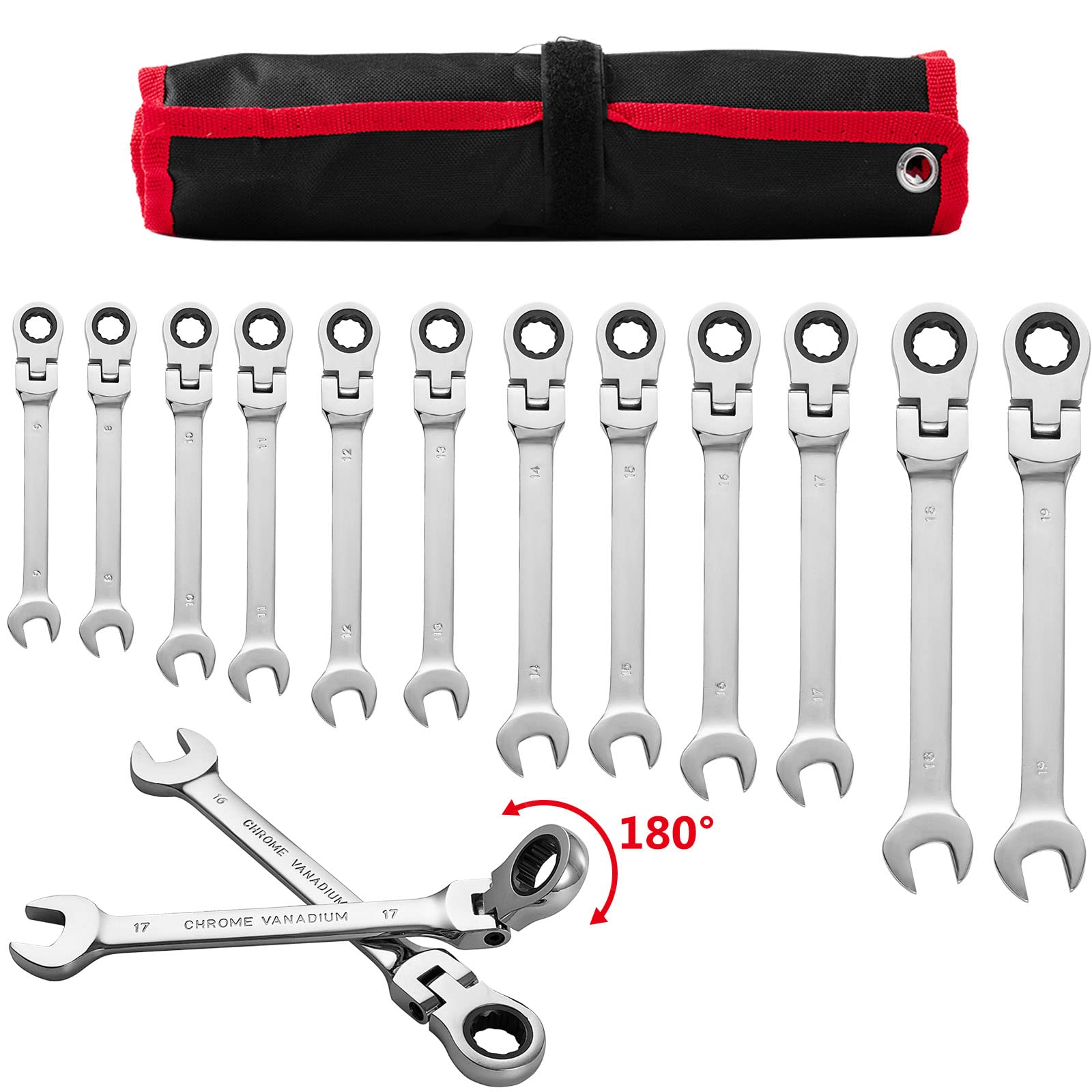 Mua TOPDEEP Ratcheting Combination Wrench Set, 12 Piece 8-19mm Metric ...