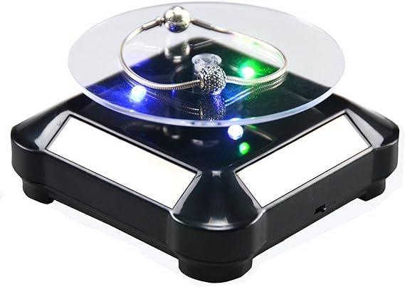 Amazon.co.jp: Rotating Stand Turntable Small Solar Battery Compatible ...